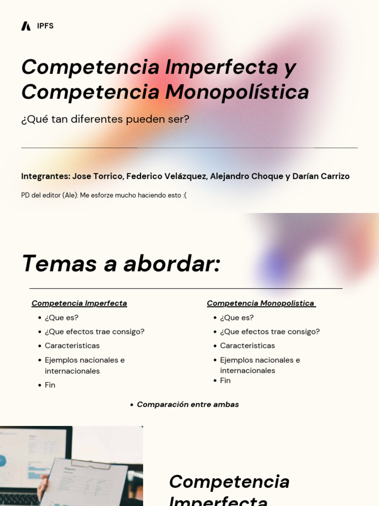 Competecia Imperfecta y Competencia Monopolistica | PDF | Mercado ...