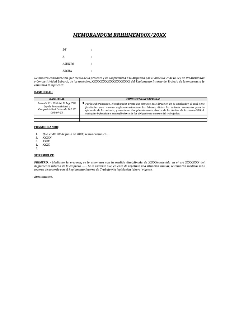 MEMORANDUM MODELO | PDF