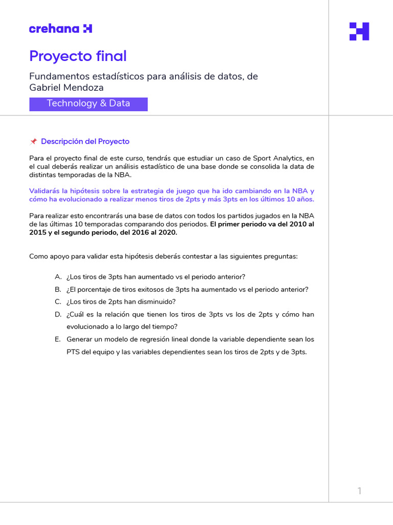 Proyecto final del profesor | PDF | Estadísticas | Análisis de regresión