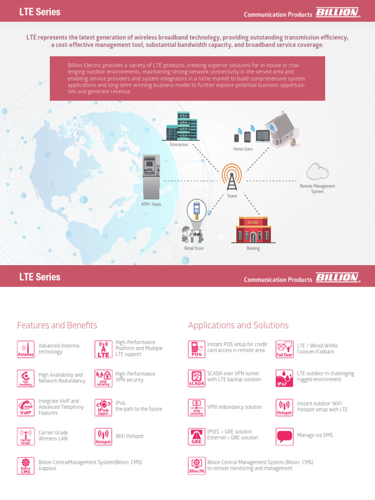 Billion-comm-Product Guide - LTE Series - 2020.v1 | PDF | Computer Network | Virtual Private Network