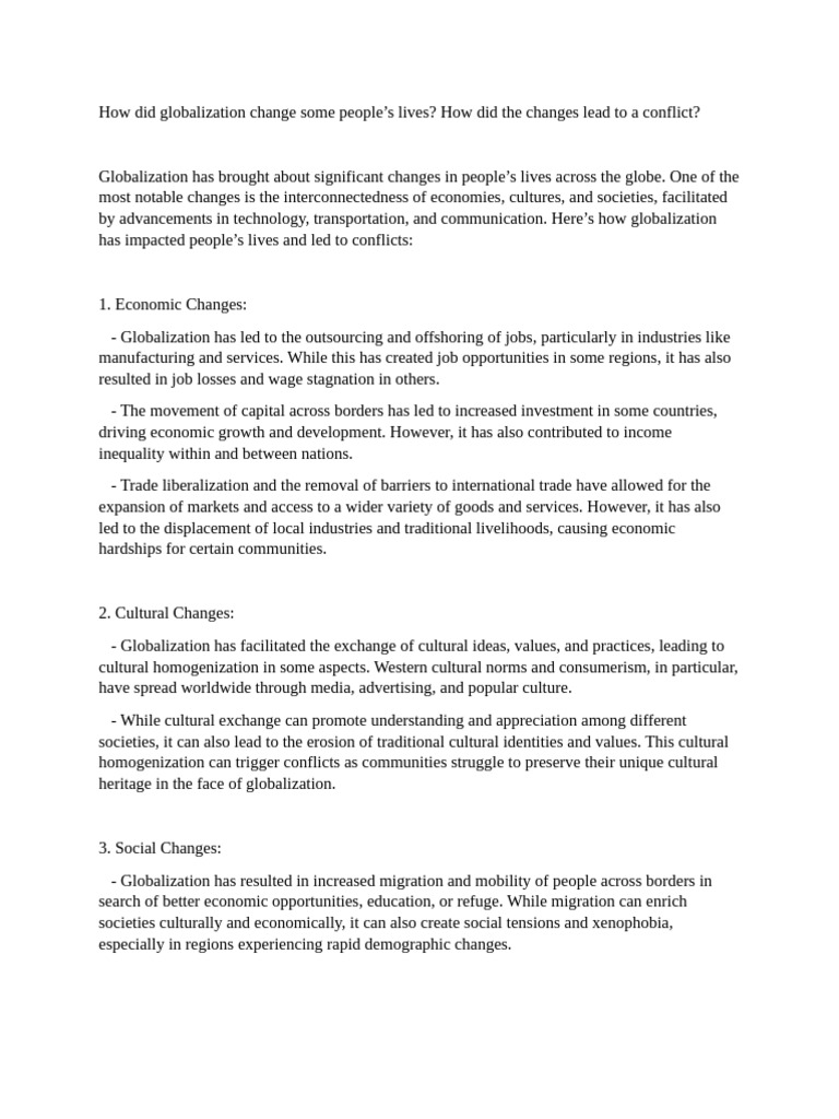 A.A Globalization Assignment 1 | PDF | Globalization | Sustainability