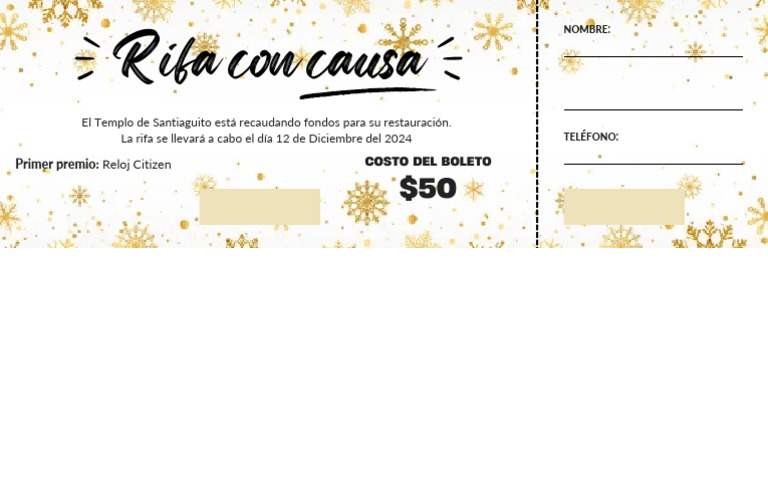 Boleto Rifa con Causa Simple Blanco y Negro (1) | PDF