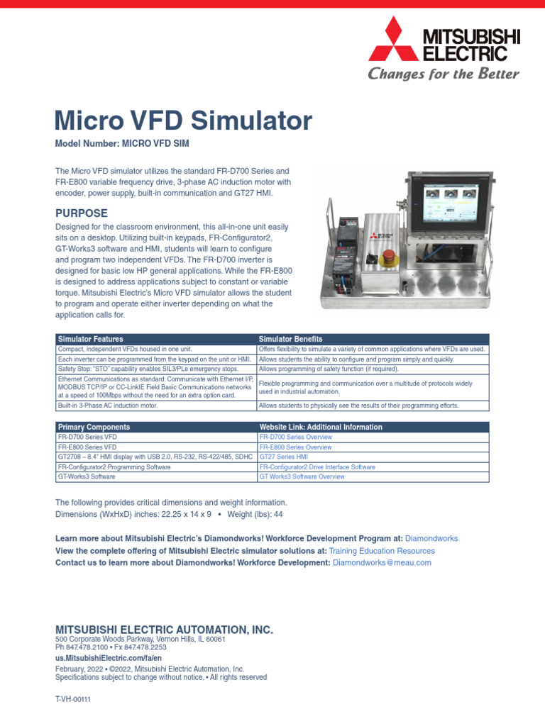 MICRO VFD Simulator Tech Spec Sheet T-VH-00111 Final | PDF | Computer ...