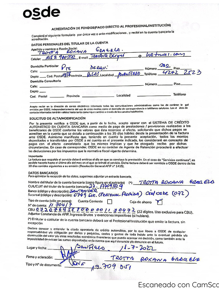 Solicitud de Pago Directo | PDF