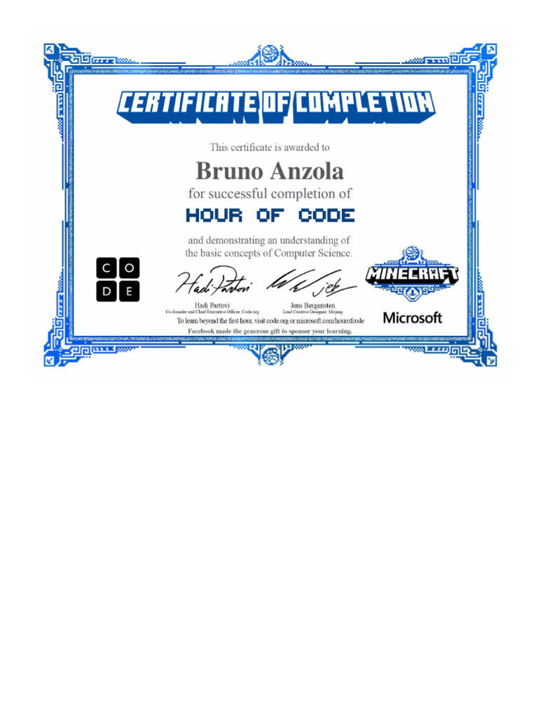 Certificate Hour of Code | PDF