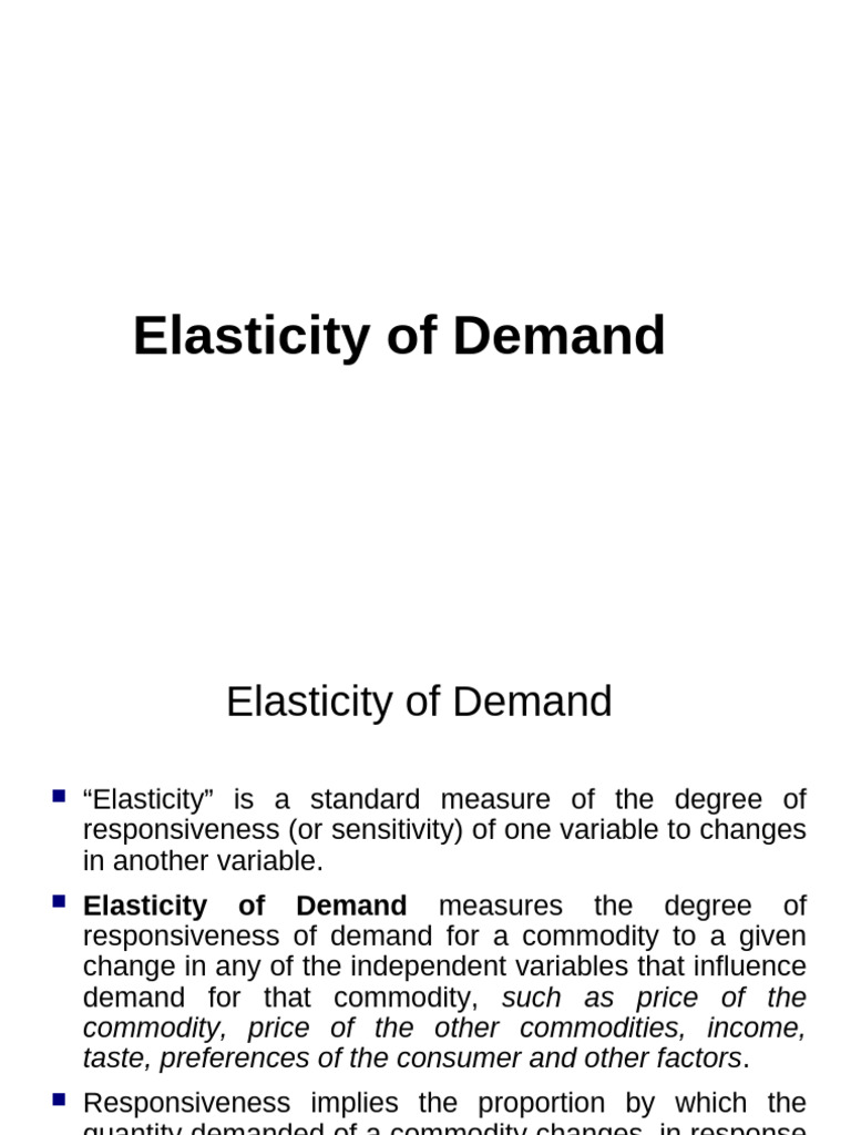 4) Elasticity of Demand (Lec-06) | PDF | Elasticity (Economics) | Demand