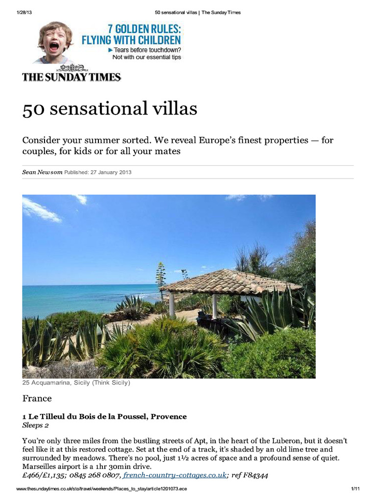 50 Sensational Villas The Sunday Times - Opt | PDF