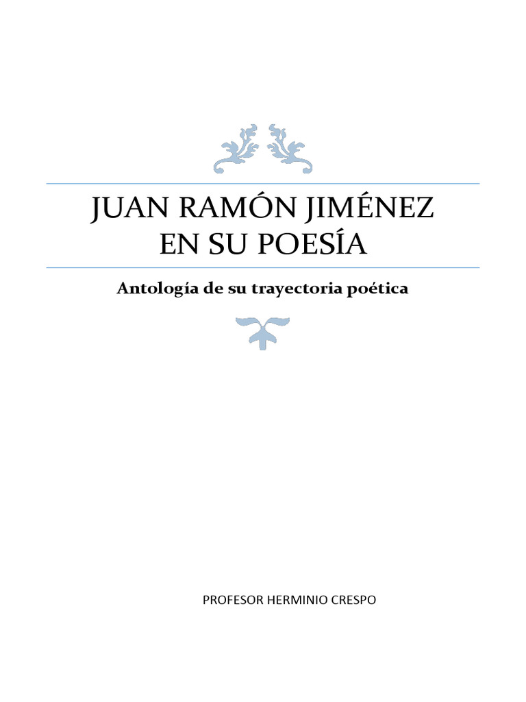 Juan Ramón Jiménez en Su Poesía - Antología | PDF | Víspera