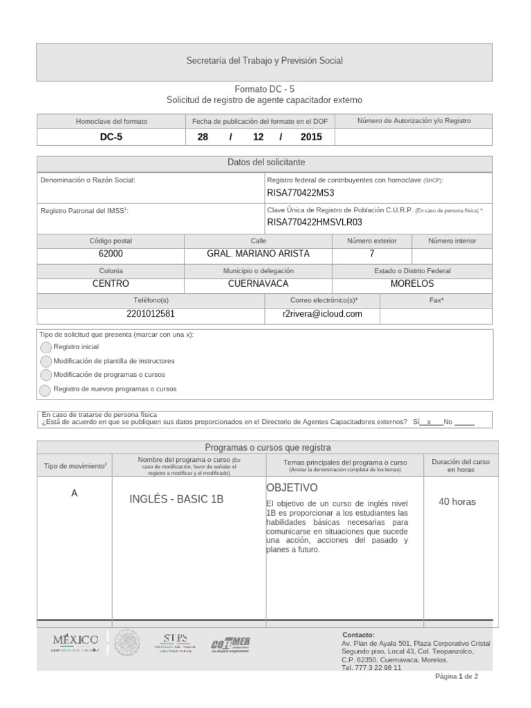Arts Formato Dc Stps Docx Formato Dc Constancia De Vigencia