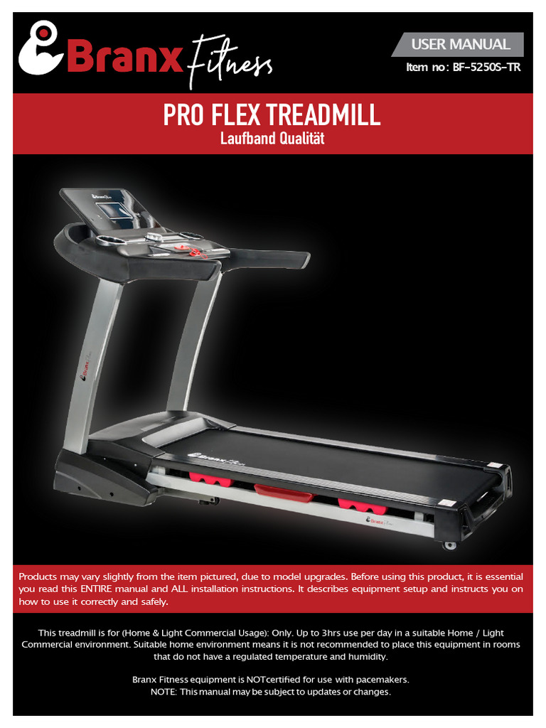 PRO FLEX TREADMILL Manual 2021 Rev 3 | PDF | Treadmill | Screw