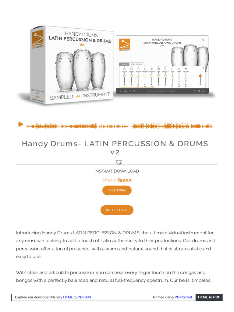 Library Gorangrooves Com Virtual Instruments Handy Drums Lat | PDF | Drum Kit | Music Technology
