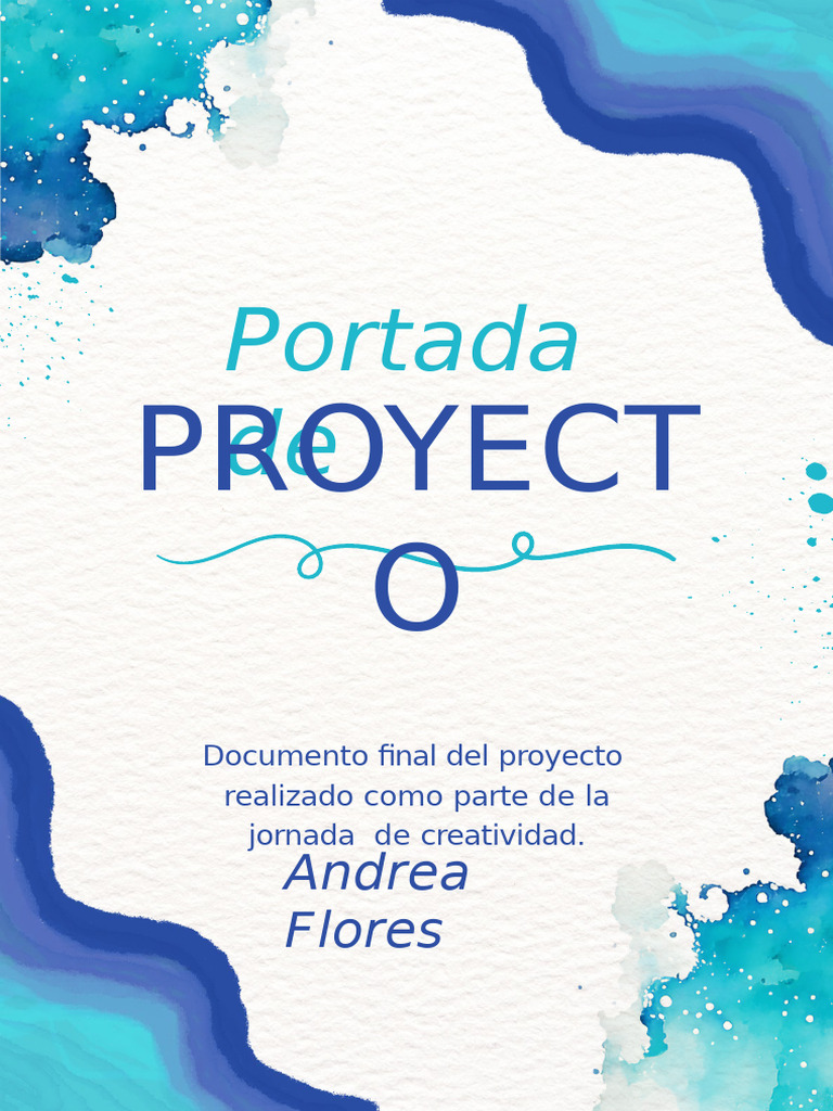 Documento A4 Portada Carátula de Proyecto de Arte y Creatividad ...