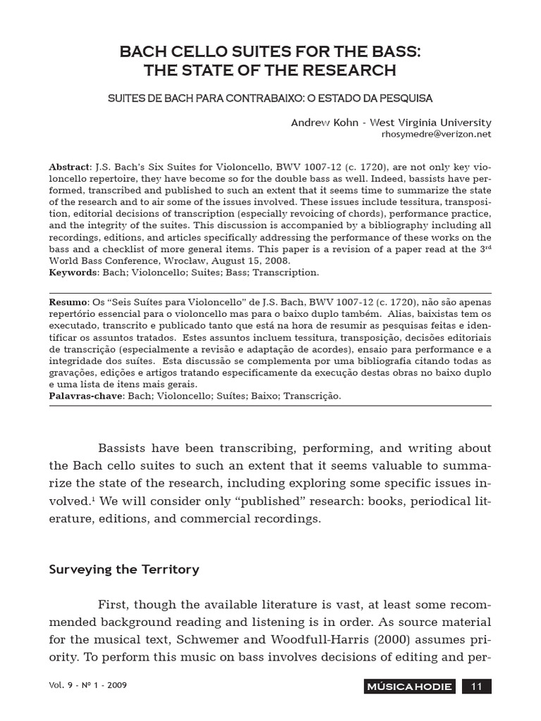 Admin,+Musica Hodie 9 1 Artigo 1 | PDF | Double Bass | Cello