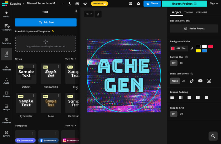 Discord Server Icon Maker 512x512 Pixels - Kapwing | PDF | Software ...