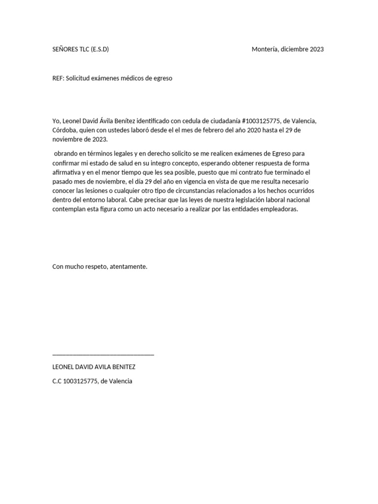 Solicitud Leonel | PDF