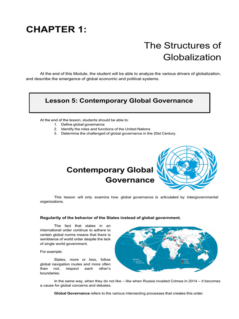 Lesson 5 Contemporary Global Governance | PDF | United Nations ...