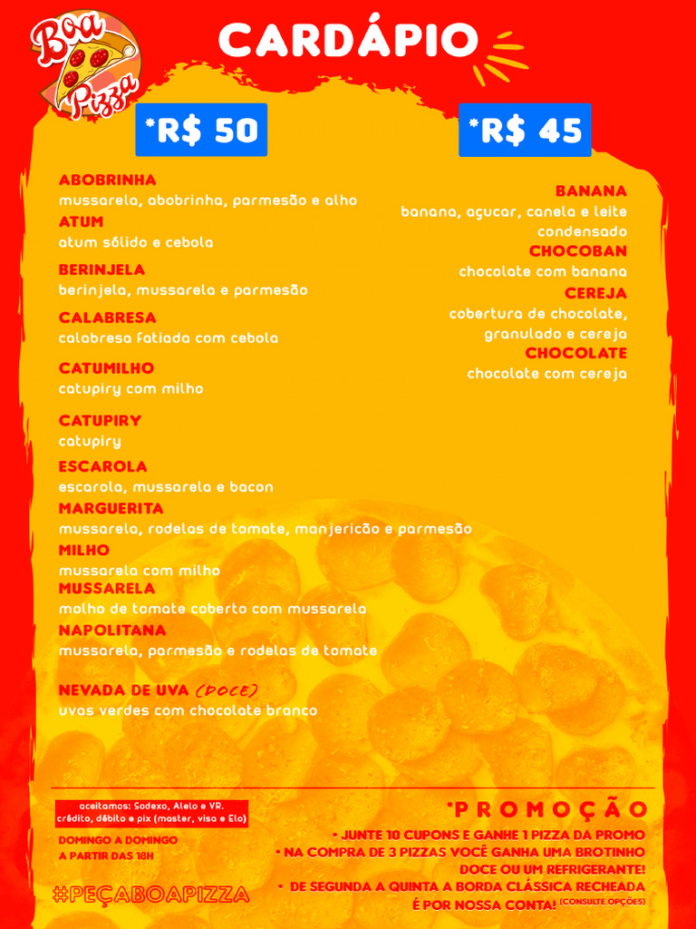 Cardápio Boa Pizza | PDF