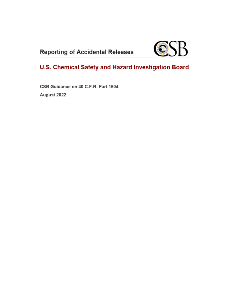 Accidental Release Reporting Guidance | PDF | National Transportation ...
