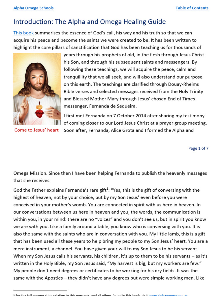 0 Introduction - The Alpha and Omega Healing Guide | PDF | Jesus ...