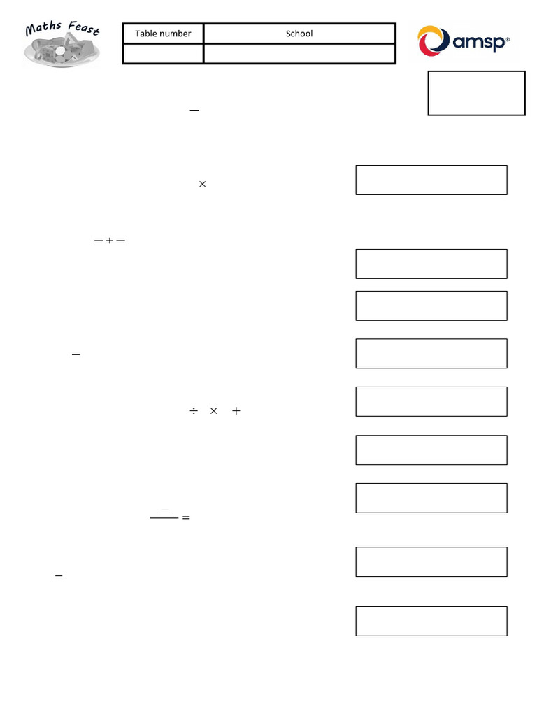 AMSP Maths Feast 2019 Round 1 SET B Questions | PDF