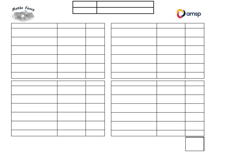 Maths Feast 2020 - round 4 answer sheet | PDF | Chess