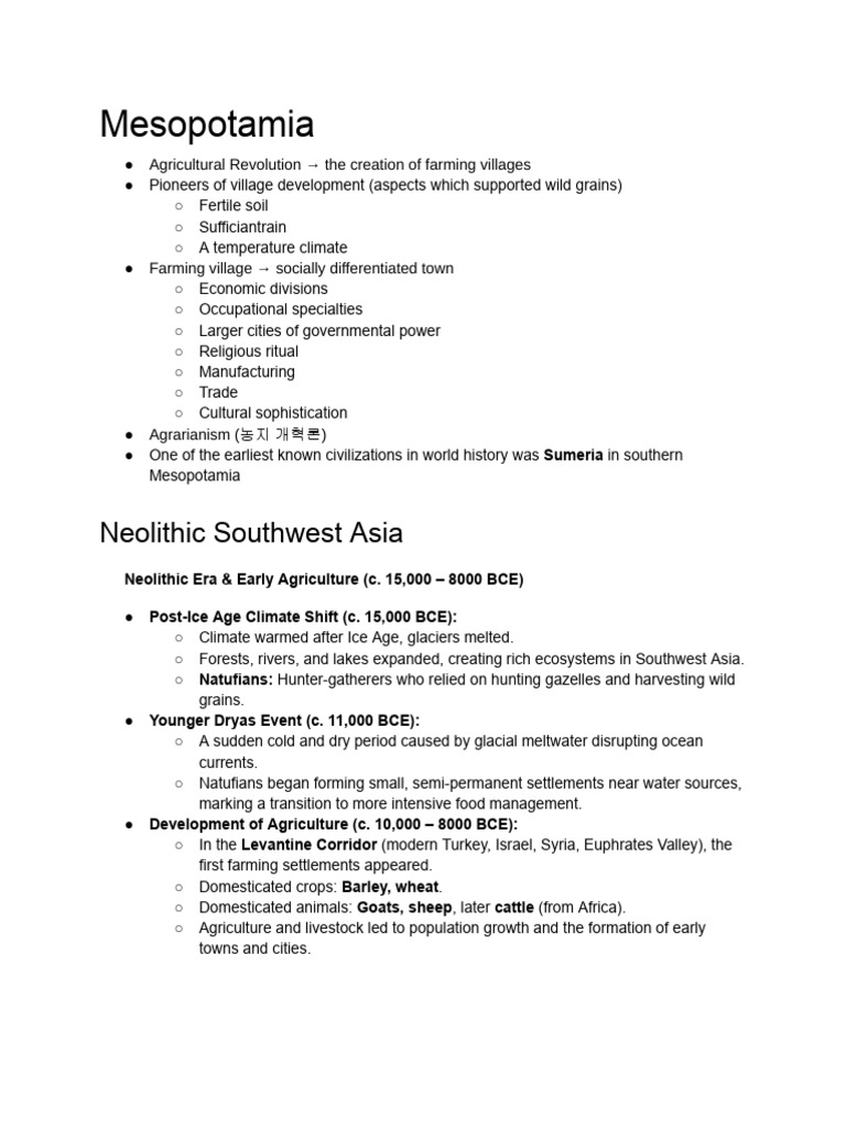 AP WH - Chapter 2, Part 1 Study Notes (pg.17-24) | PDF | Agriculture ...