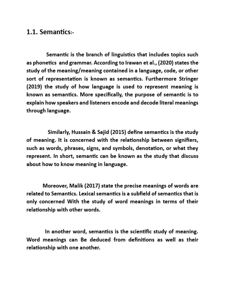 1.1. Semantics | PDF | Semantics | Lexical Semantics