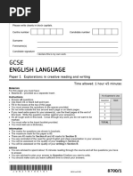 November 2023 English Language Paper 1 | PDF | Human Communication