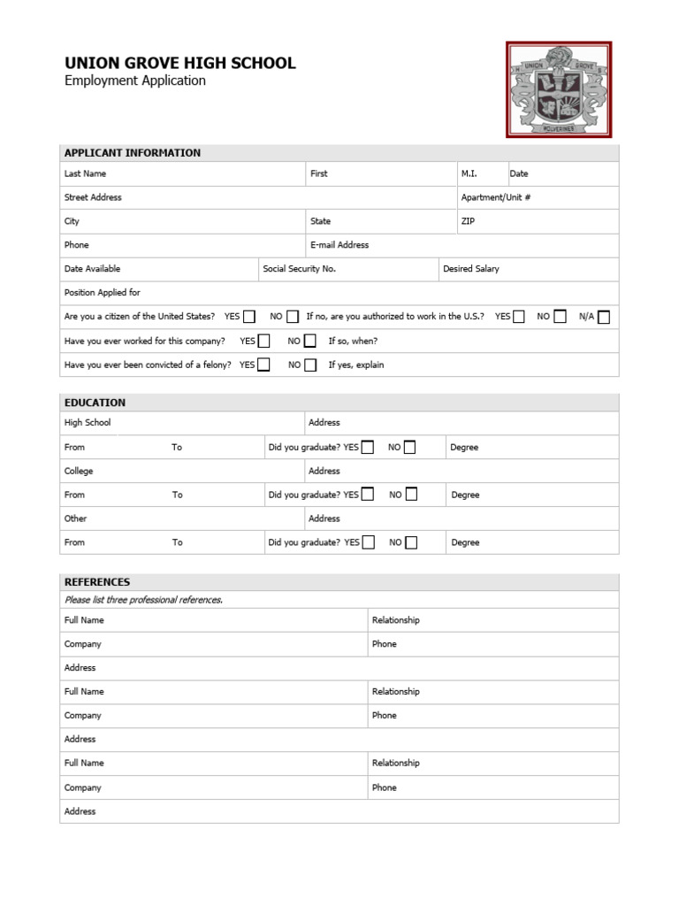 Henry, Asyah - [Template] 2024 Online Employment Application--fillable ...