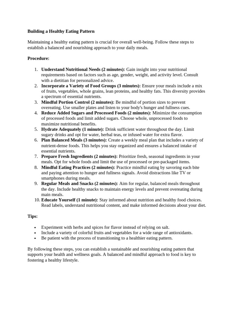 Building A Healthy Eating Pattern | PDF | Healthy Diet | Eating