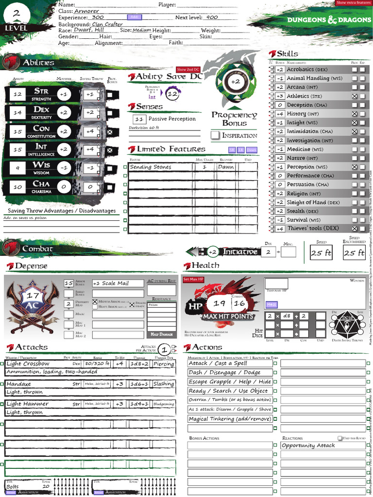 MPMB's Character Record Sheet (v13.1.13) (Colorful - A4) | PDF ...