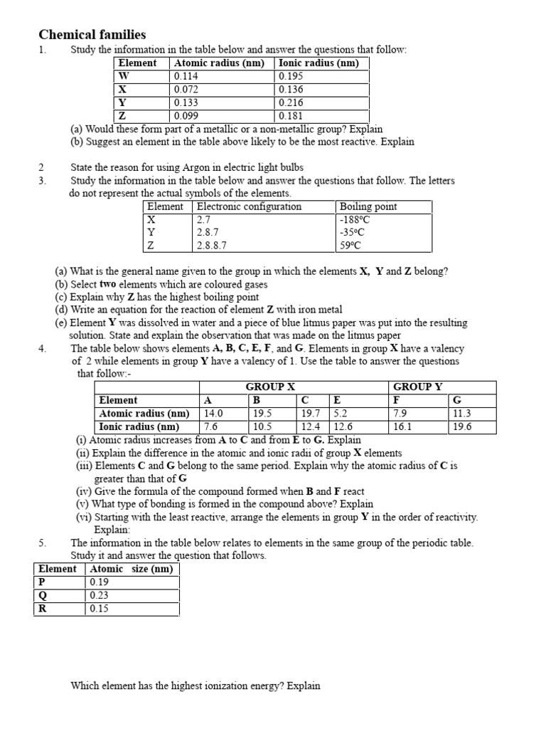 Dvc1 Chemical Families q | PDF | Chemical Elements | Chemical Compounds