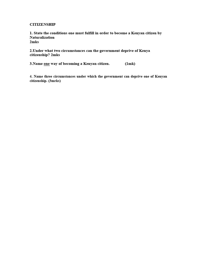 Citizenship Q | PDF