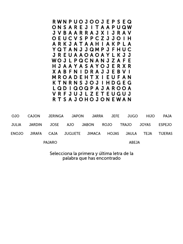 Selección de Letras en Palabras | PDF