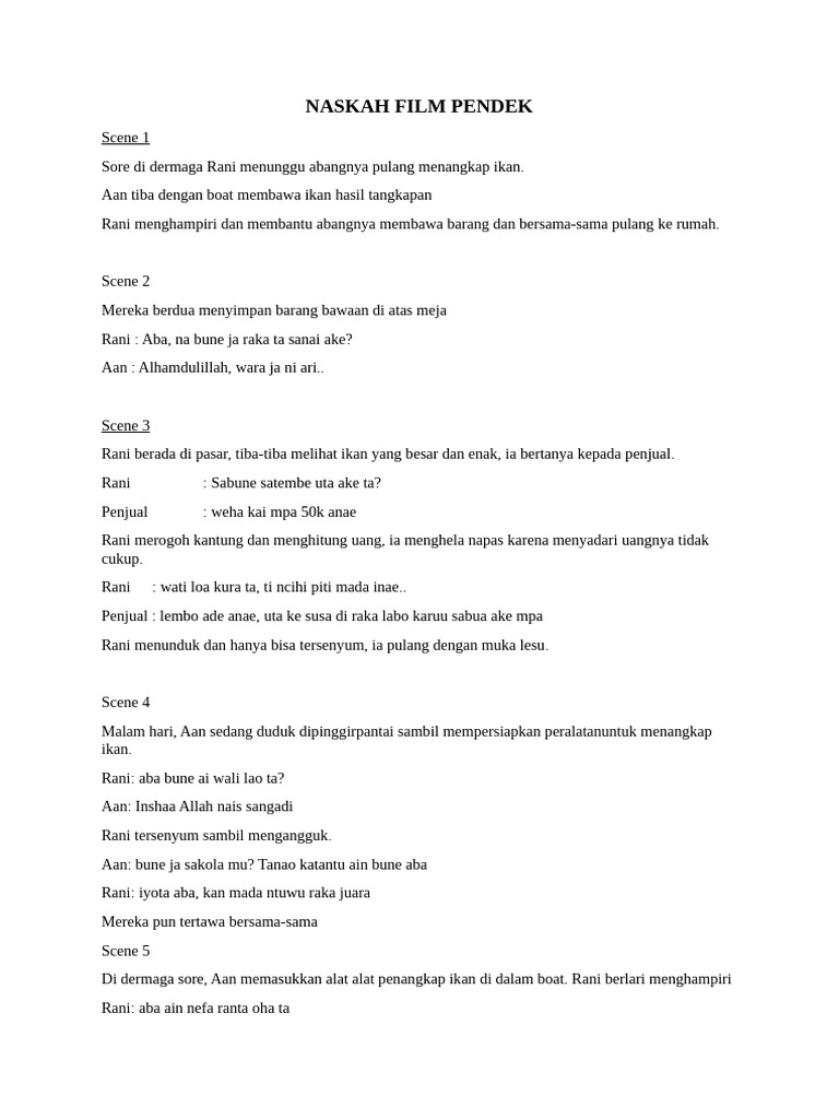 Naskah Film Pendek Tanos | PDF