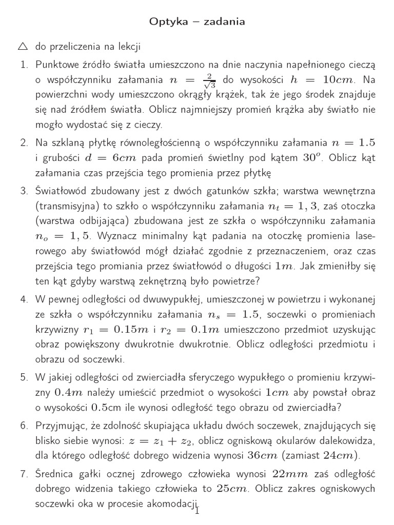 Optyka Zad | PDF