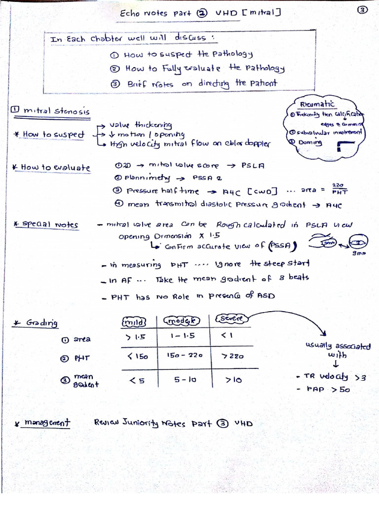 echo notes part 2 mitral | PDF