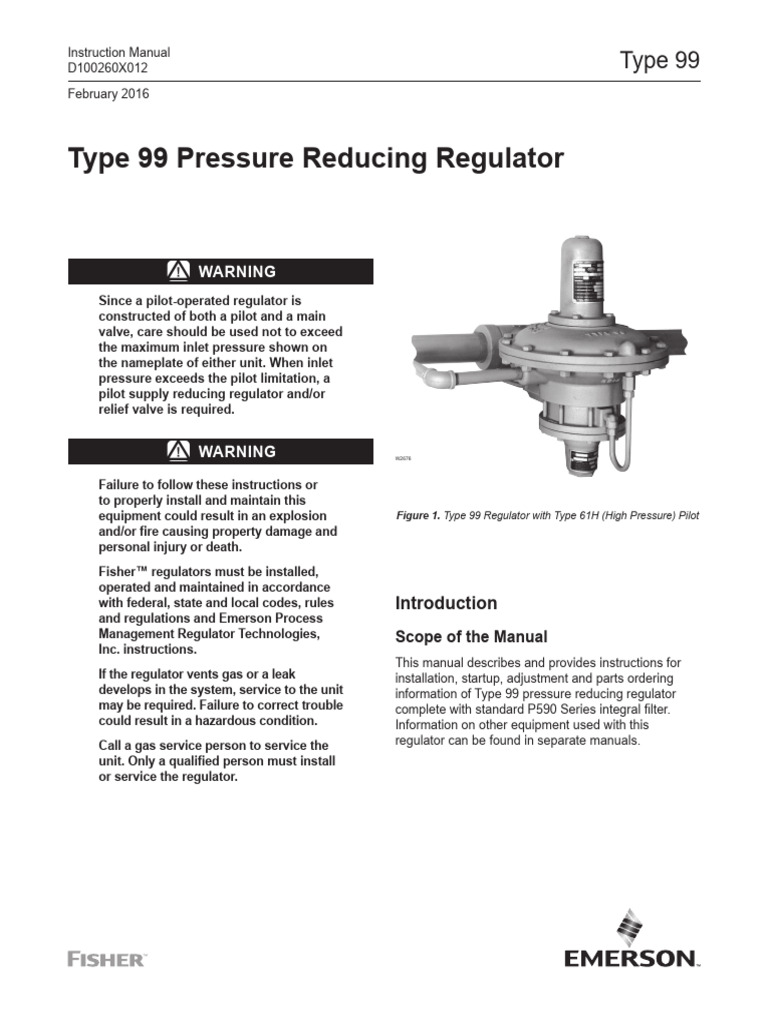 Type 99 Regulator Instruction Manual | PDF | Valve | Chemical Engineering