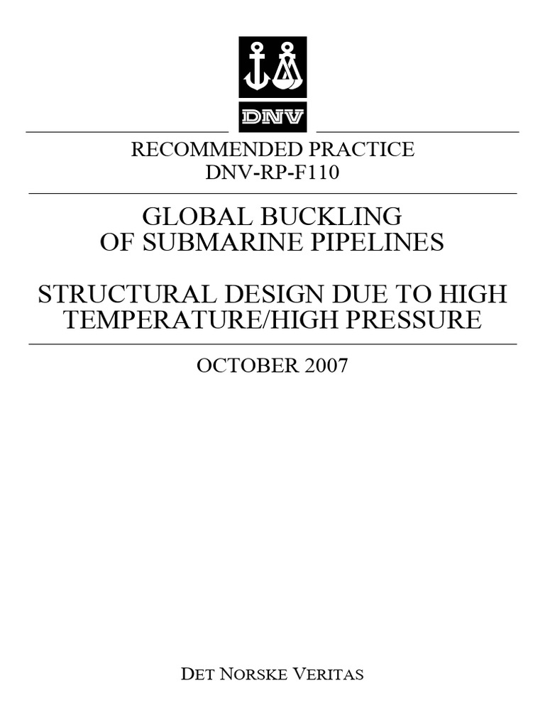DNV RP-F110 - 2007 | PDF | Buckling | Deformation (Engineering)