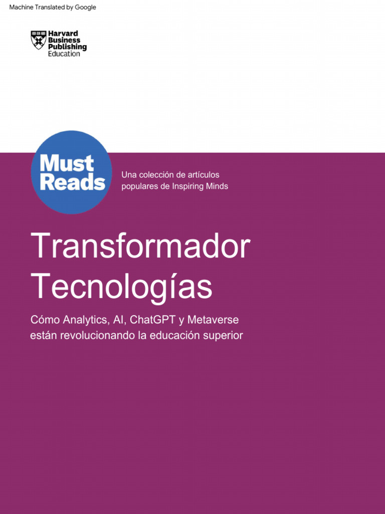 HBP-Education-Must-Reads-Transformative-Technologies (Español) | PDF | Inteligencia artificial ...