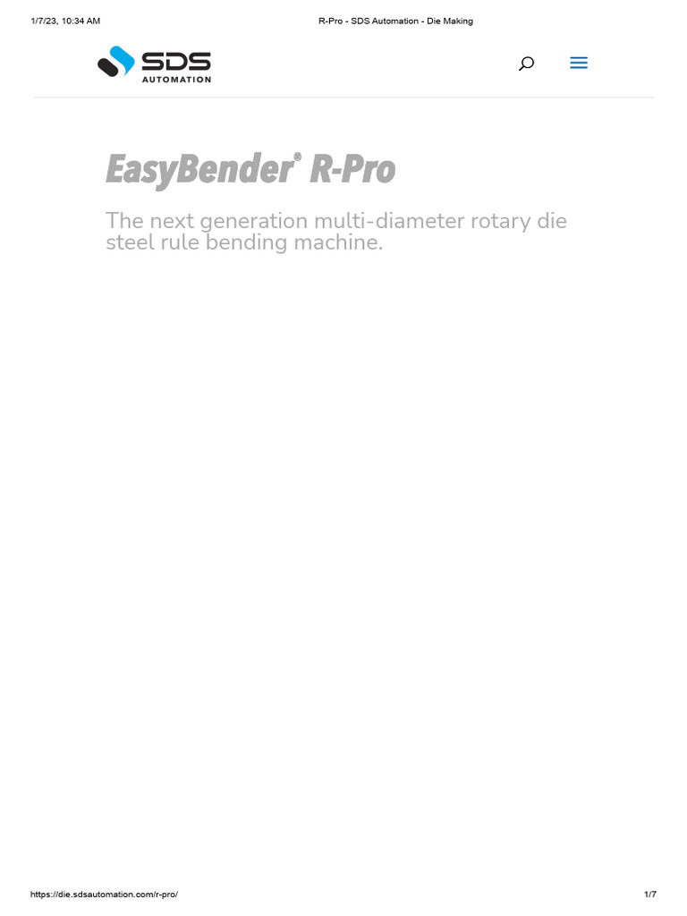 EasyBender® R-Pro - SDS Automation - Die Making | PDF