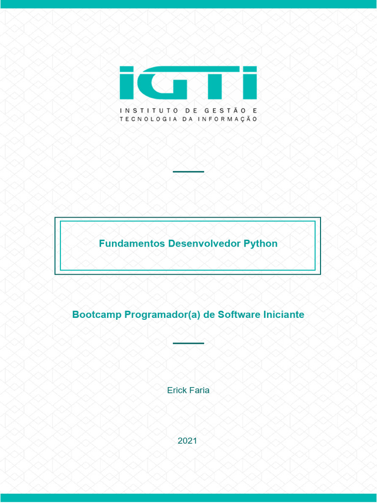 Apostila - Módulo 3 - Bootcamp Programador (A) Software Iniciante | PDF | Python (linguagem de ...