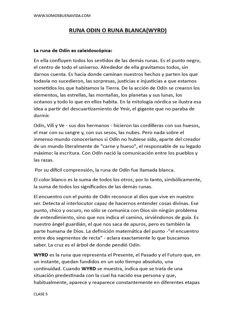 Runa Odin o Runa Blanca | PDF | Odin | Mitología nórdica