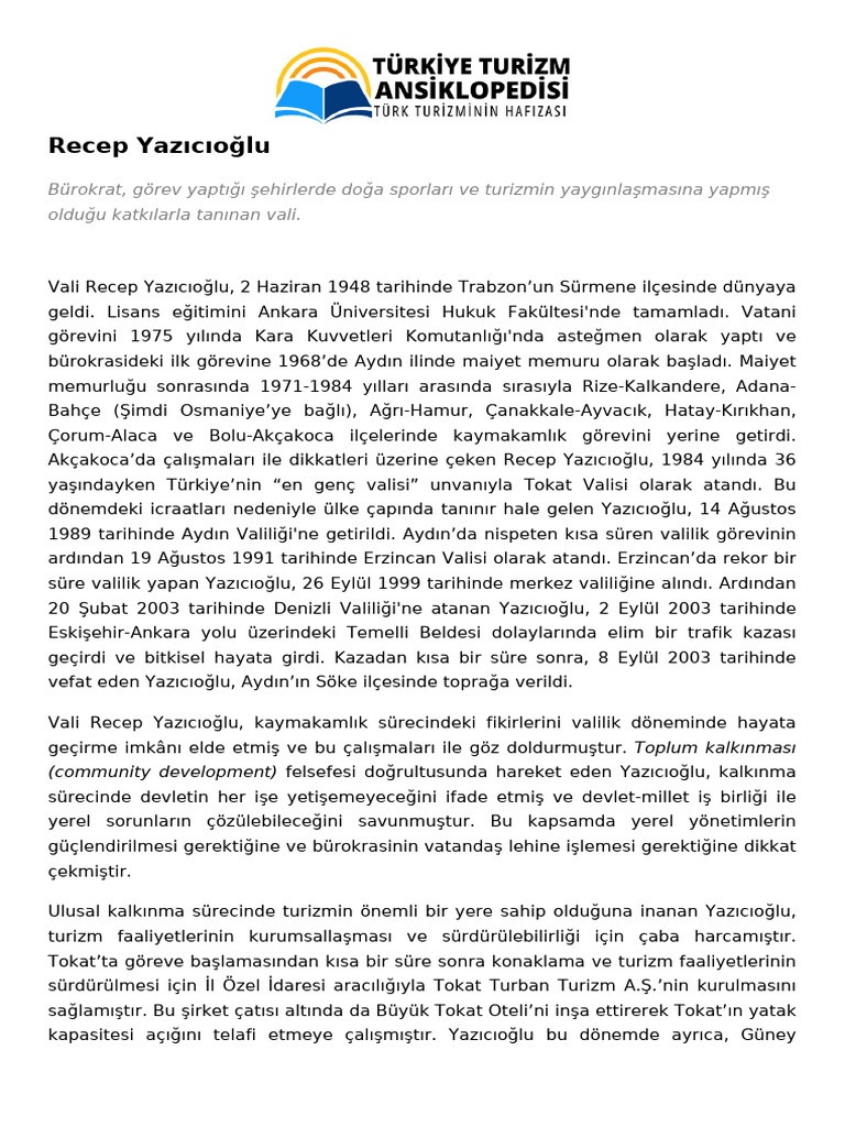 Recep Yazıcıoğlu | PDF
