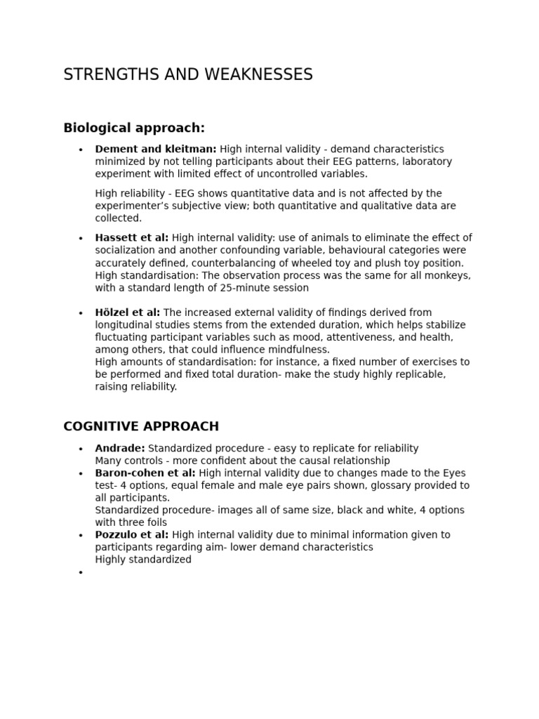 Strengths and Weaknesses | PDF