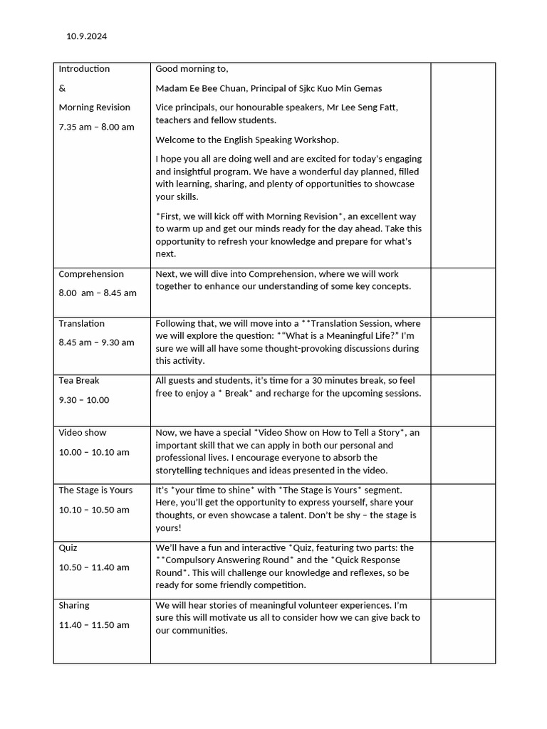 Host Script BI Workshop - 2024 2 | PDF | Learning