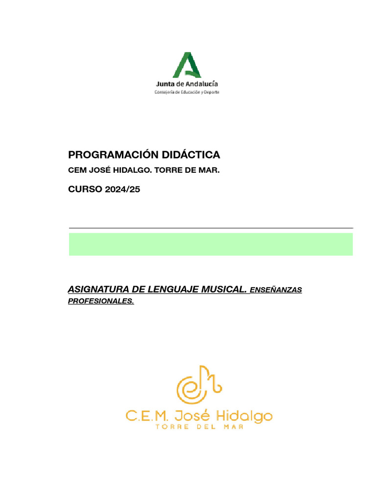 PD Lenguaje Musical Eepp 2024 25 | PDF | Acorde (Música) | Ritmo