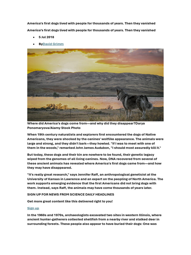 America's First Dogs Lived With People For Thousands of Years. Then ...