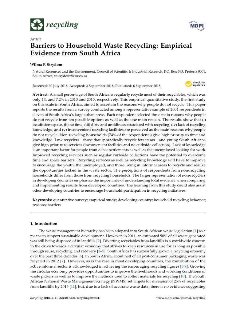 recycling-03-00041 | PDF | Survey Methodology | Recycling
