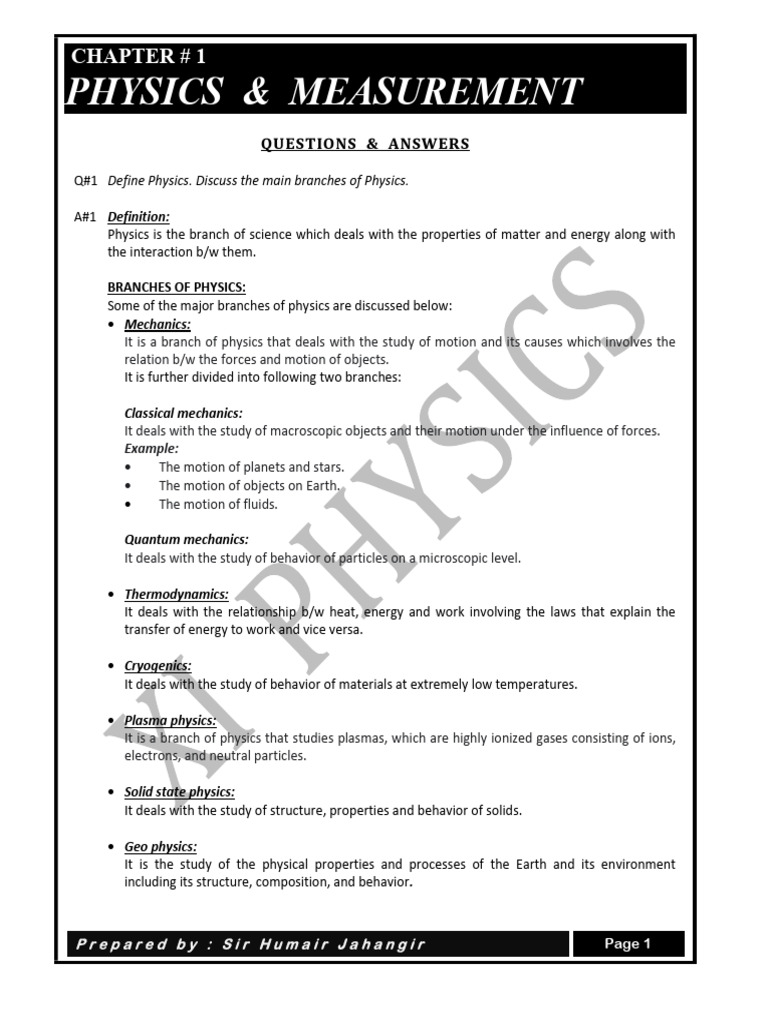 Chapter 1 PHYSICS AND MEASUREMENT | PDF | Significant Figures | Physics